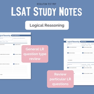 LSAT Study Notes - Printable LSAT Review Guide and Study Planner for ...