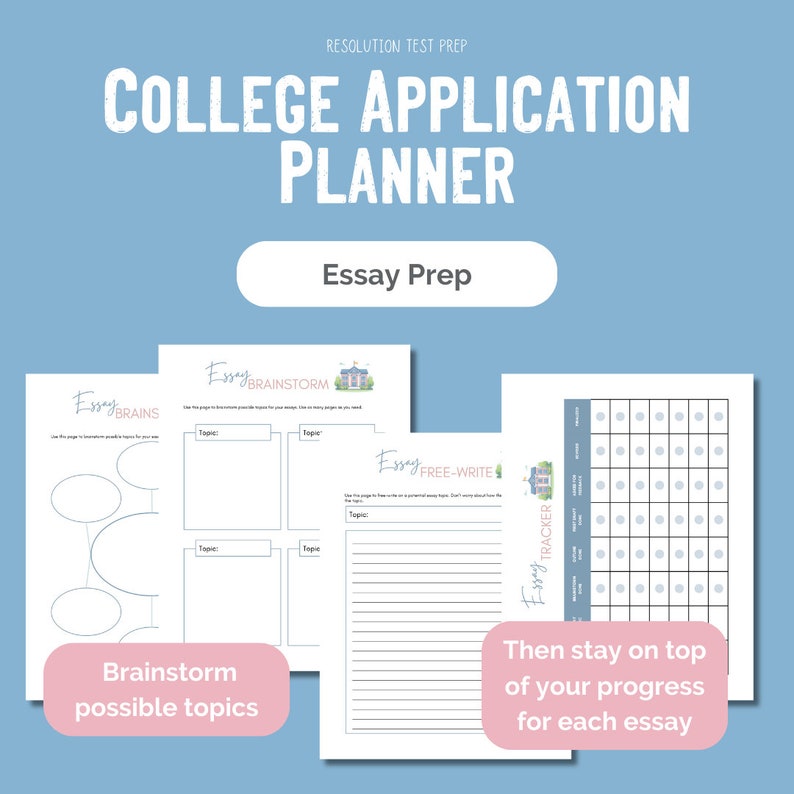 College Application Planner - Printable University Admissions Tracker ...