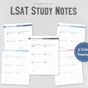 LSAT Study Notes - Printable LSAT Review Guide and Study Planner for ...