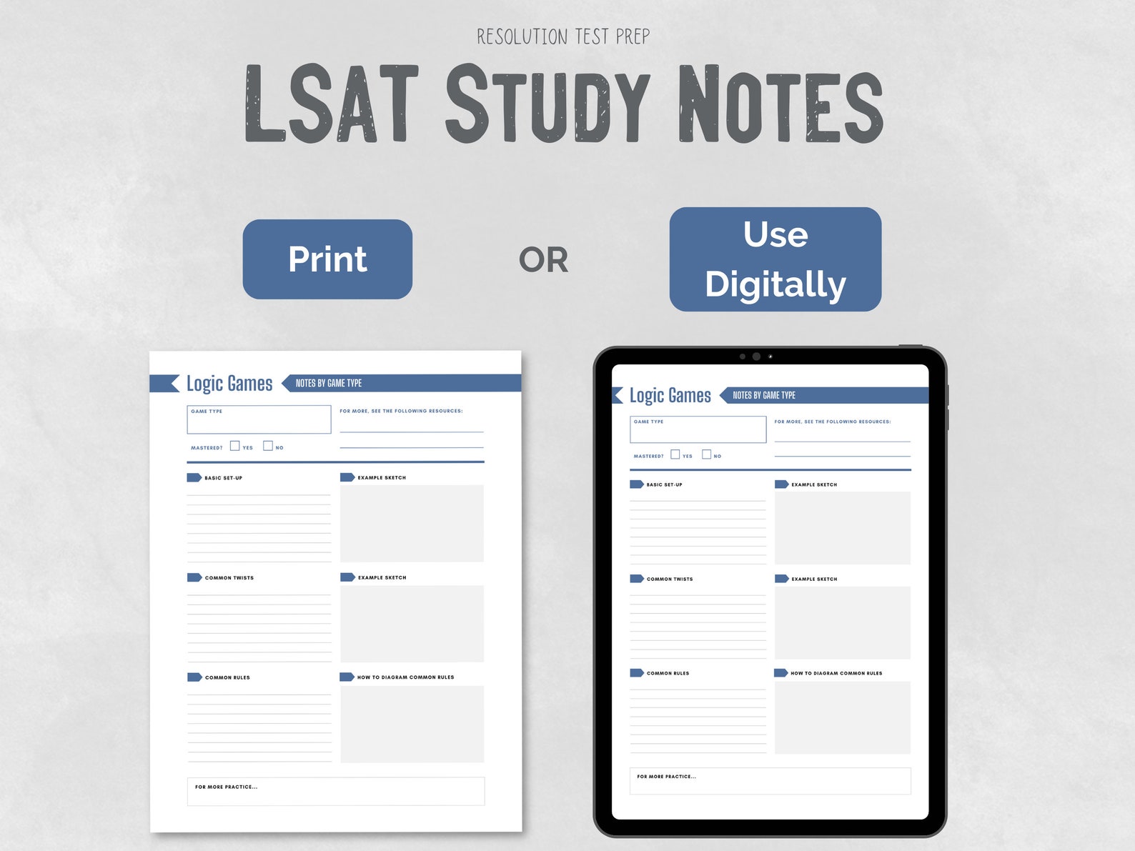 LSAT Study Notes - Printable LSAT Review Guide and Study Planner for ...