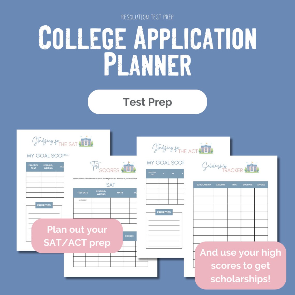 College Application Planner - Printable University Admissions Tracker ...