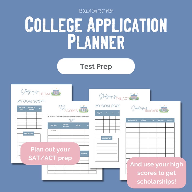 College Application Planner - Printable University Admissions Tracker for High School Students ...