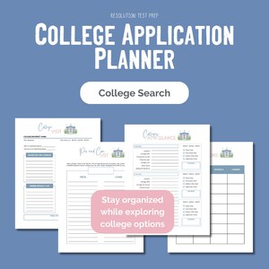 College Application Planner - Printable University Admissions Tracker ...