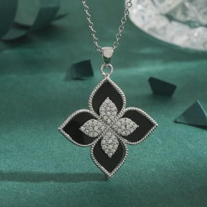 18K Gold Plated Four Leaf Clover Necklace: Zircon Pendant - Etsy