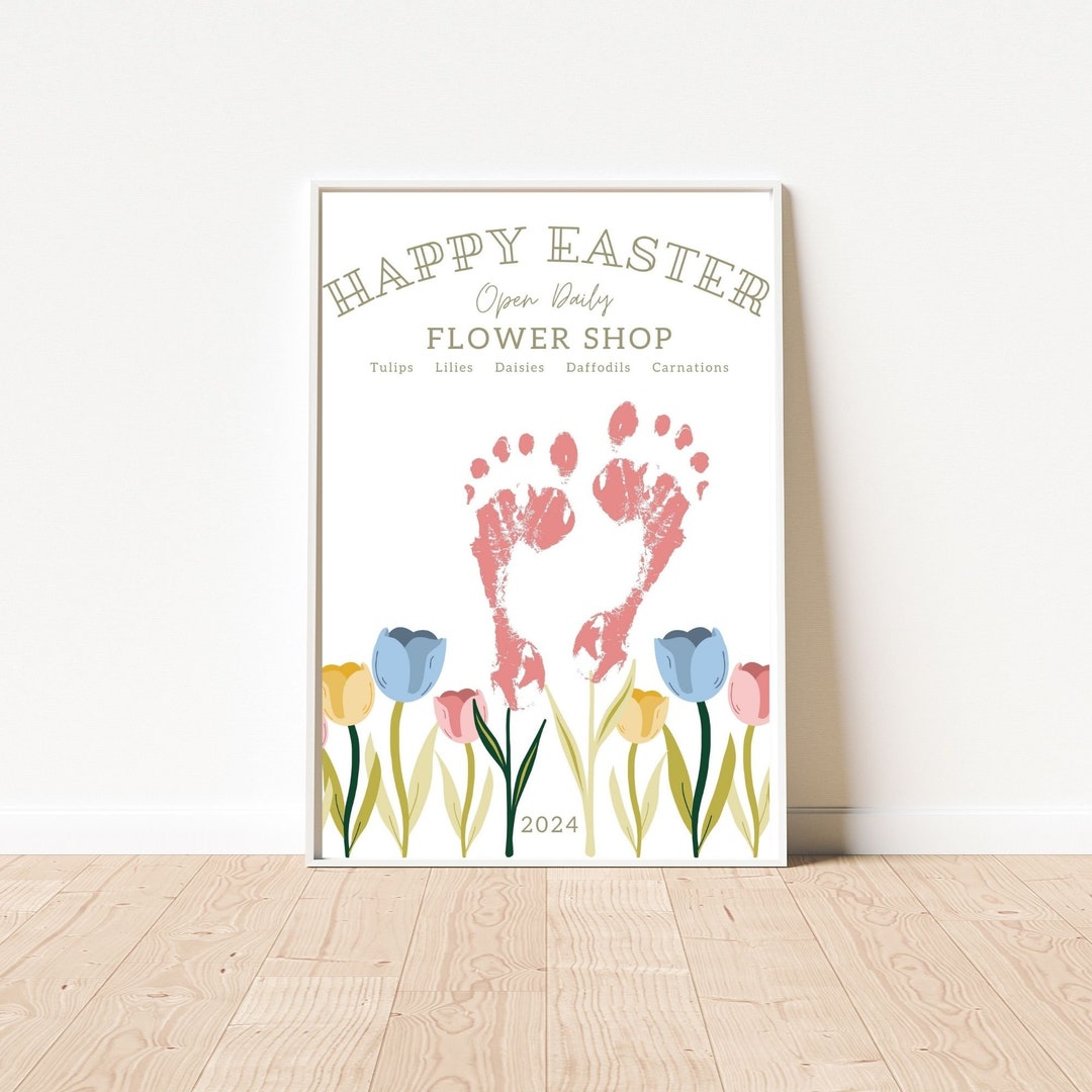 Easter Footprint Craft, Handprint Art, Baby Easter Craft, Handprint Art ...