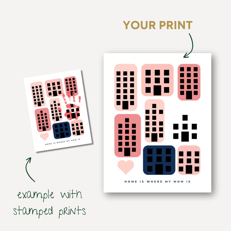 Mother's Day Handprint Craft/ Home is Where My Mom is Card/ Handprint ...