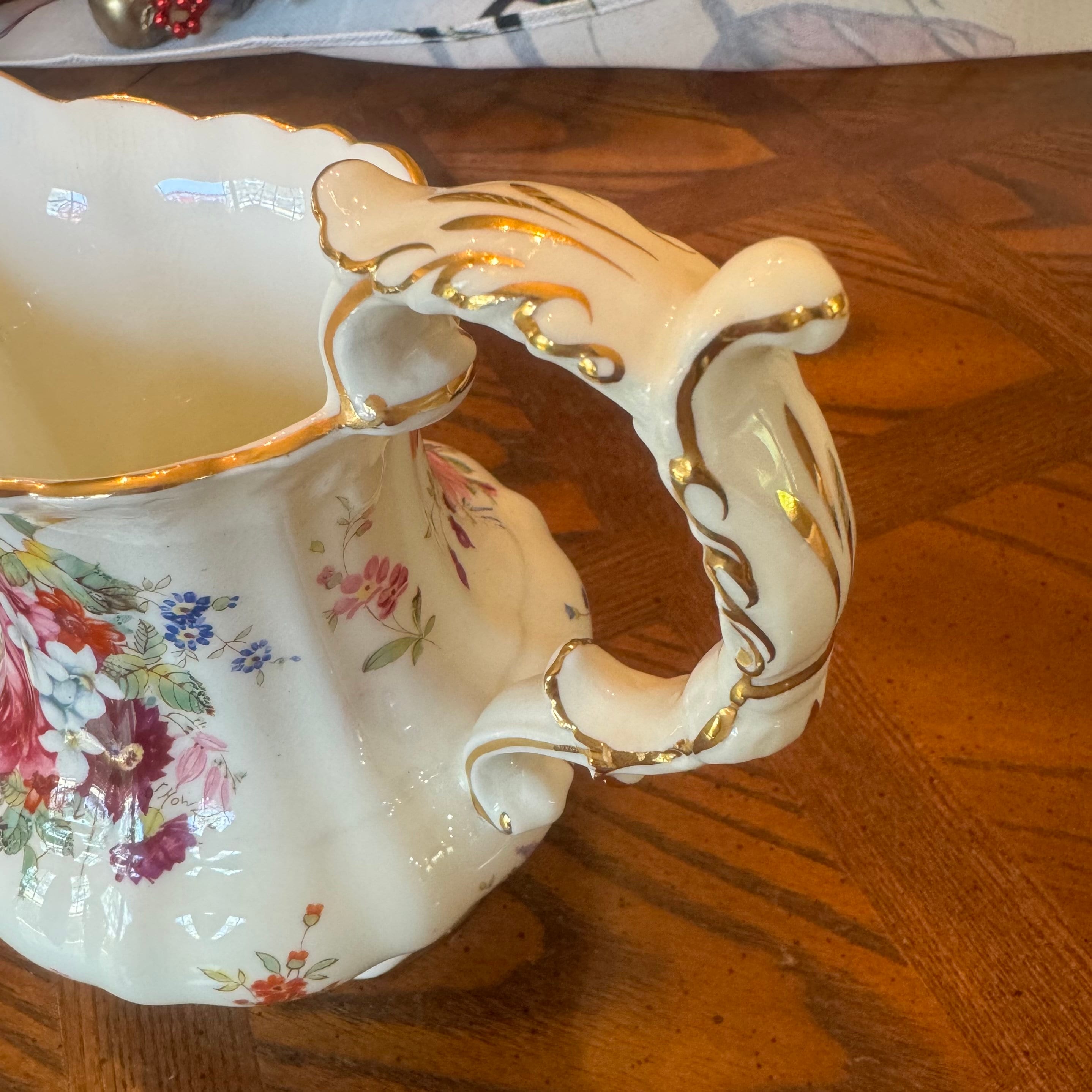 Vintage Hammersley & Co Bone China Pitcher Gold Trim Creamer - Etsy