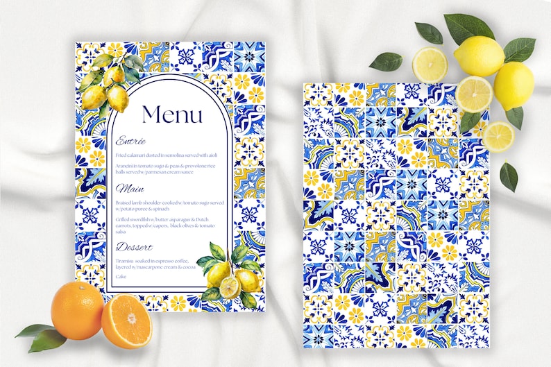 Amalfi Coast, Positano, Mediterranean Tiles, Digital Download, Menu ...