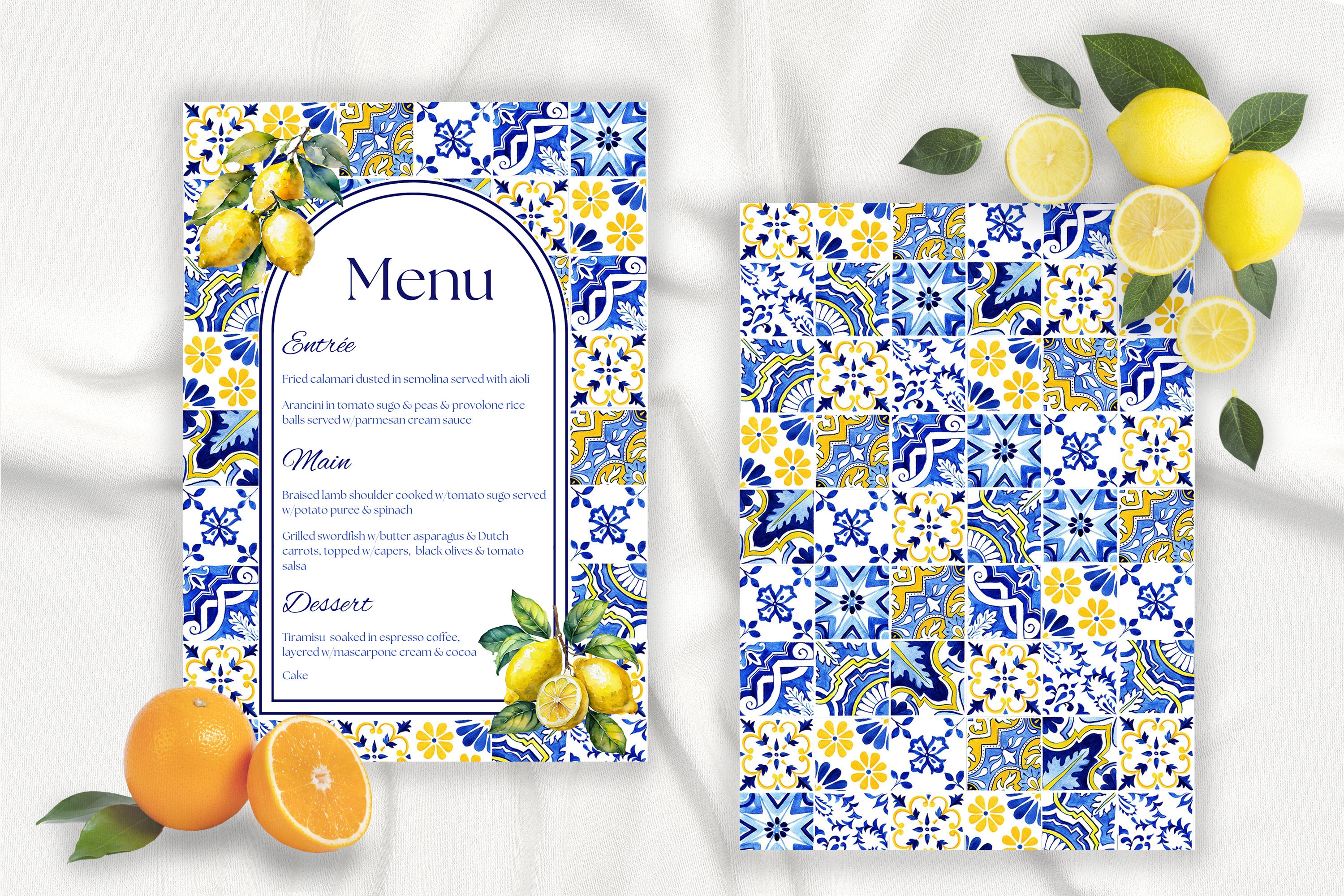 Amalfi Coast, Positano, Mediterranean Tiles, Digital Download, Menu ...