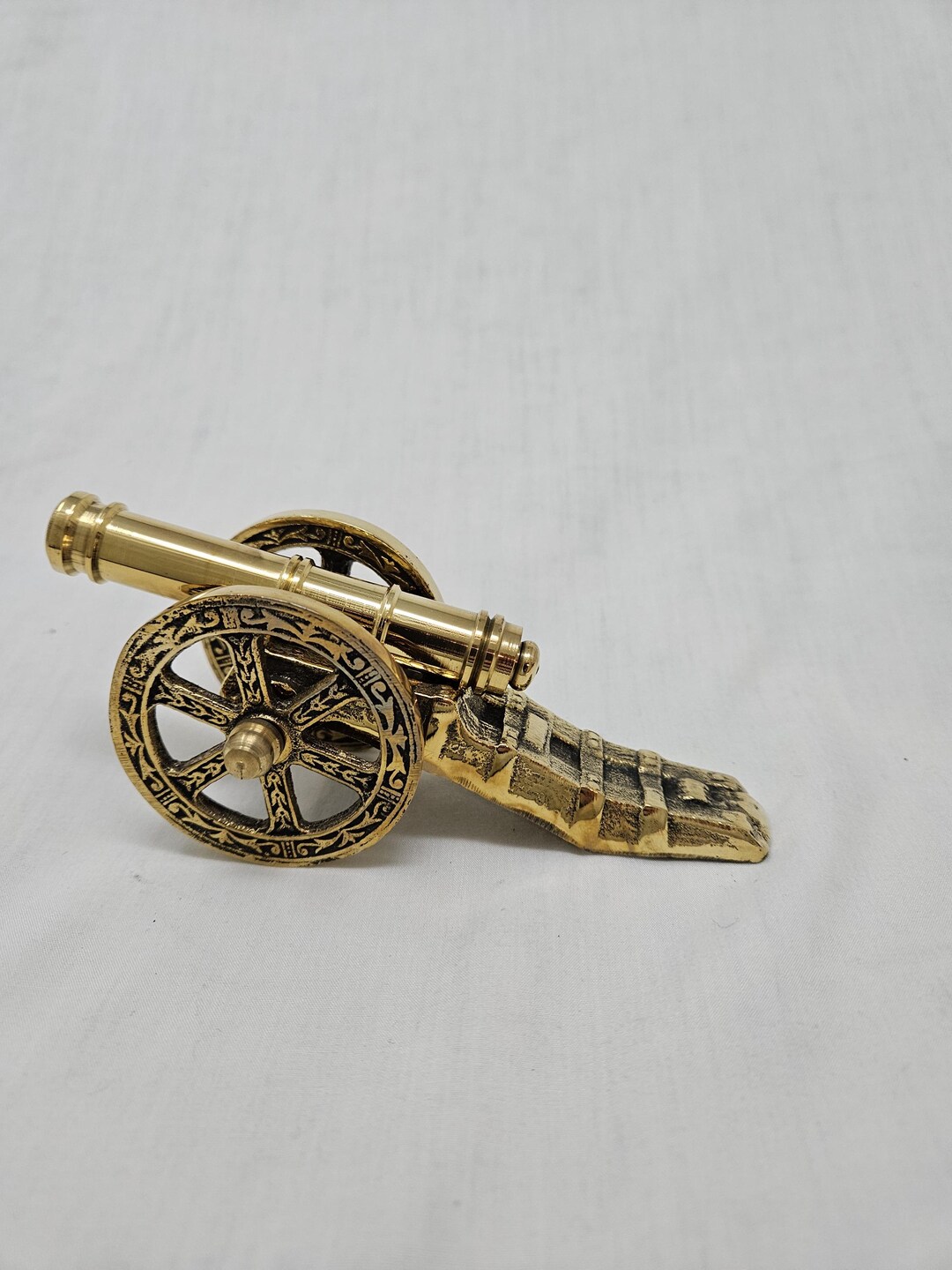 Vintage Brass Cannon Replica With Moving/rolling Wheels MCM - Etsy