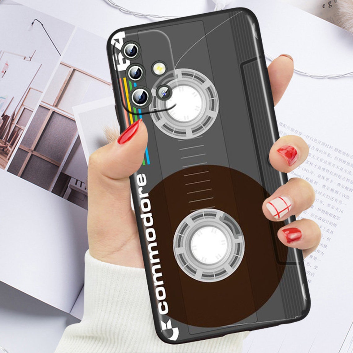 Tape Cassette Protective Cases for iPhone & Samsung S24 S23 S22 S21 A25 ...