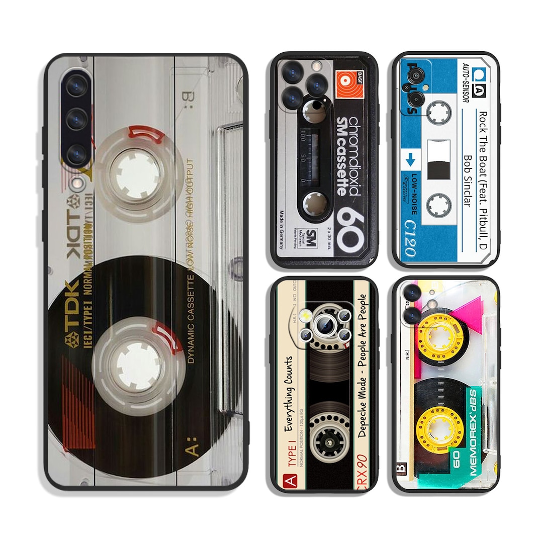 80s 90s Retro Design Audio Cassette Protective Cases for iPhone & Samsung S24 S23 S22 S21 A25 ...