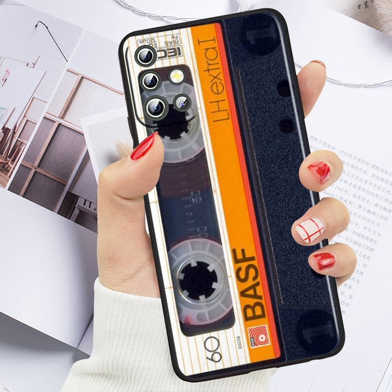 Tape Cassette Protective Cases for iPhone & Samsung S24 S23 S22 S21 A25 ...