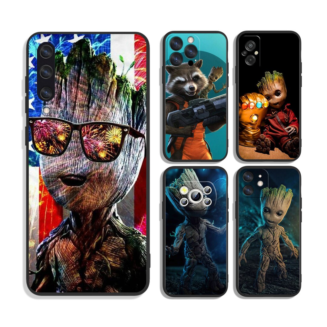 Groot Rocket Raccoon Protective Cases for iPhone & Samsung S24 S23 S22 S21 A25 A15 A54 A53 A52 ...