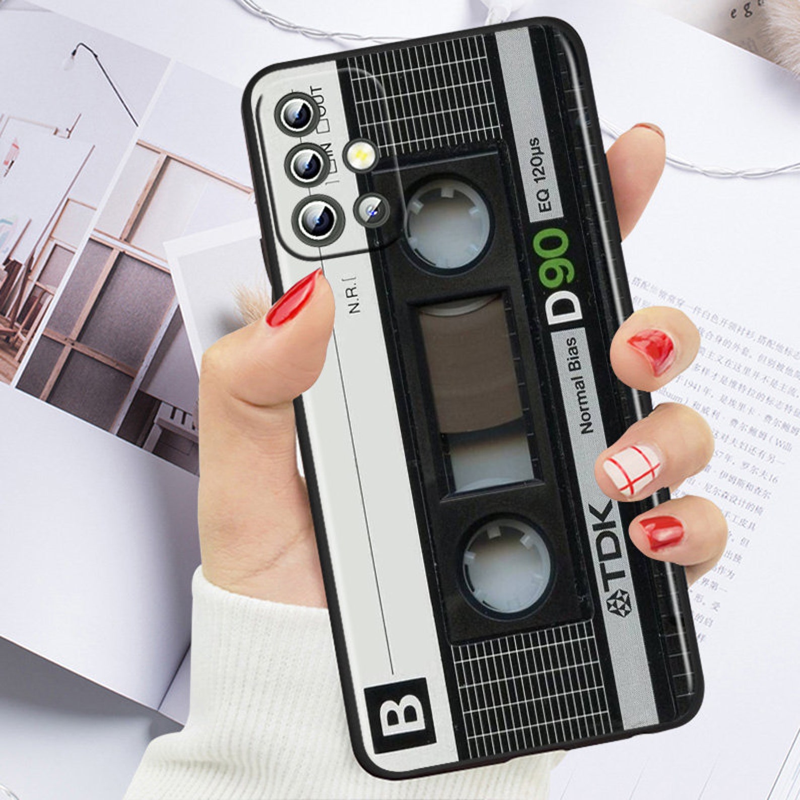 Tape Cassette Protective Cases for iPhone & Samsung S24 S23 S22 S21 A25 ...