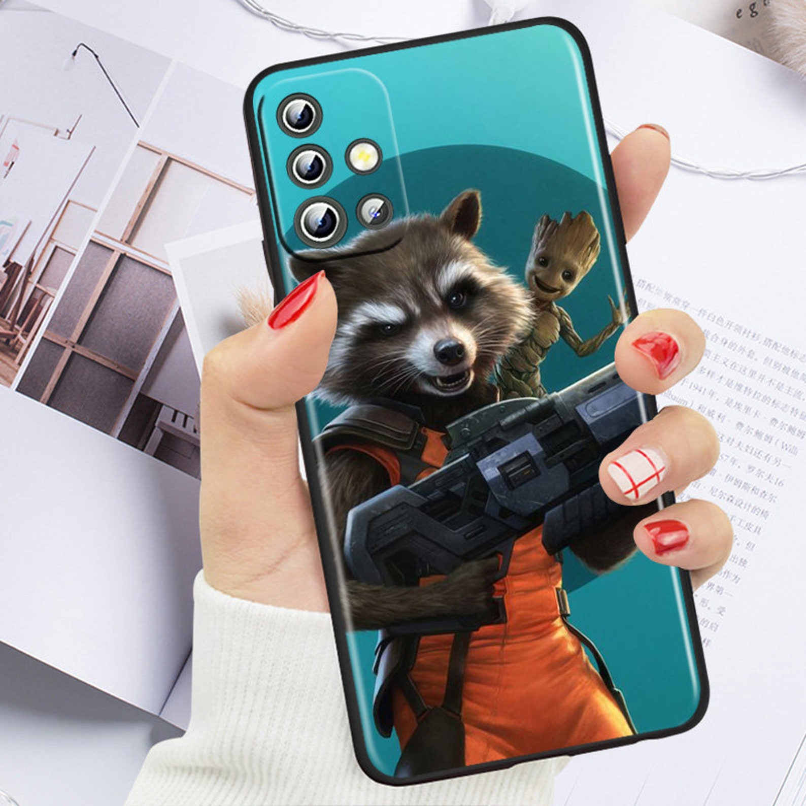 Groot Rocket Raccoon Protective Cases for iPhone & Samsung S24 S23 S22 S21 A25 A15 A54 A53 A52 ...