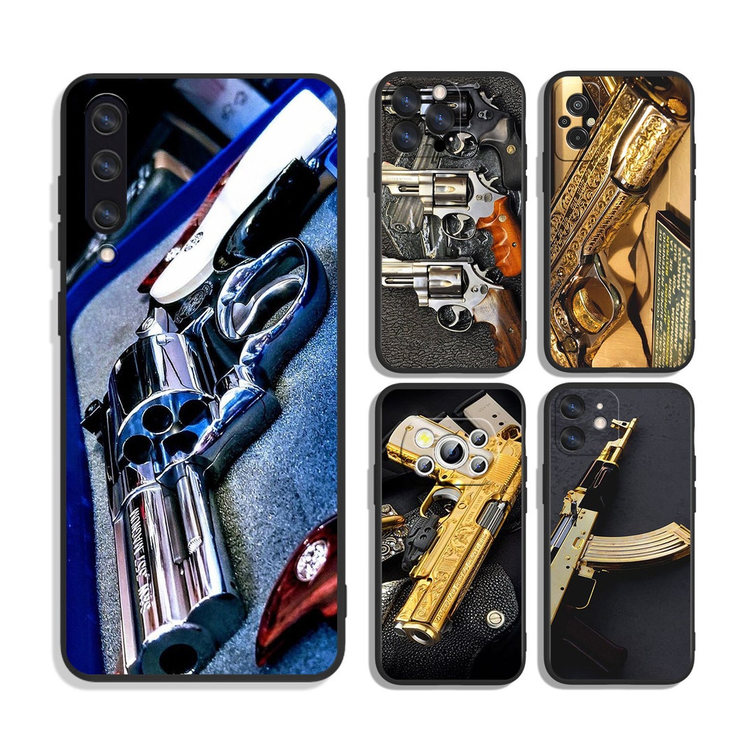 AK74 Machine Gun Rifle Protective Cases for iPhone & Samsung S24 S23 ...
