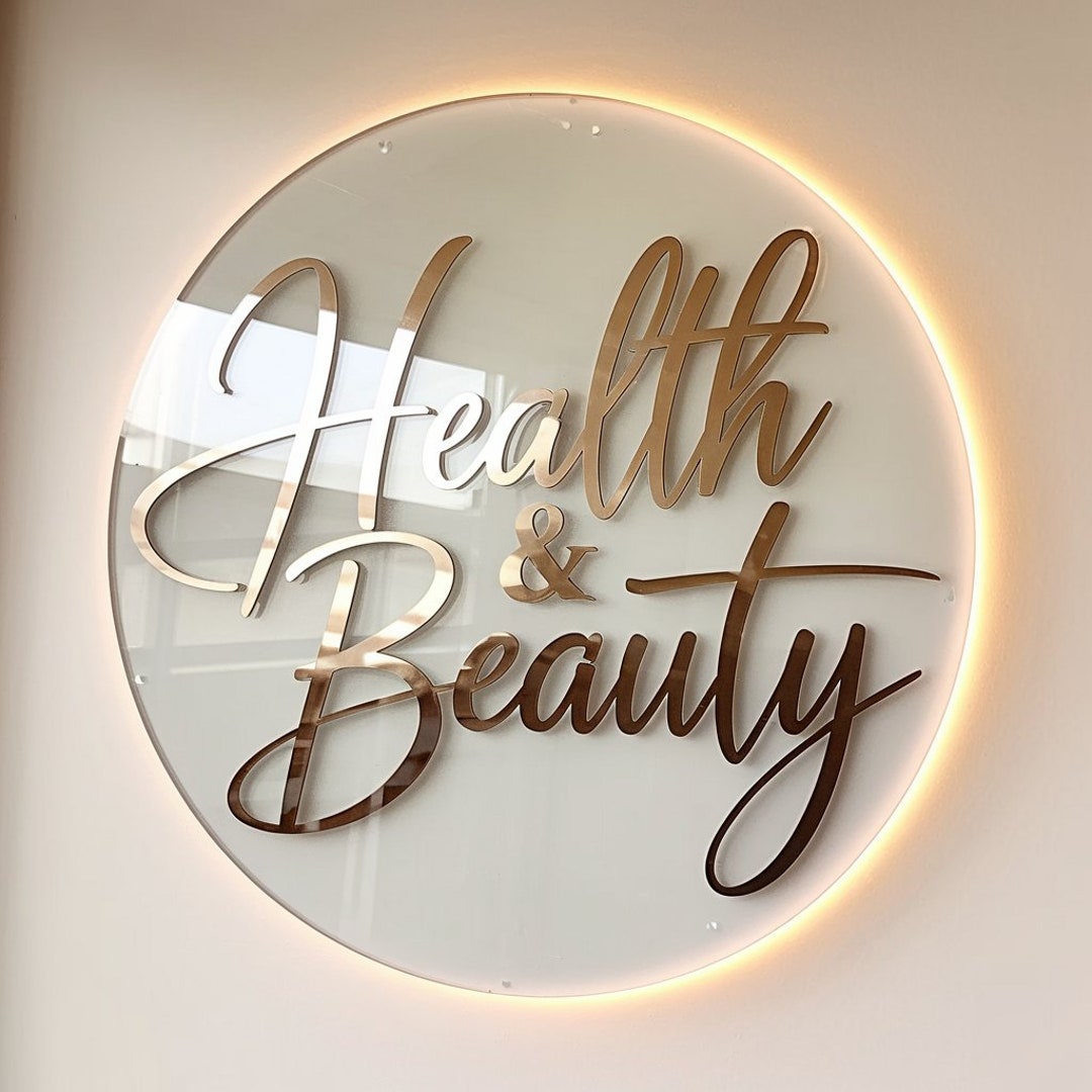 Neon Acrylic Sign, Round Sign, Custom Backlit Sign, Acrylic Wall Sign ...
