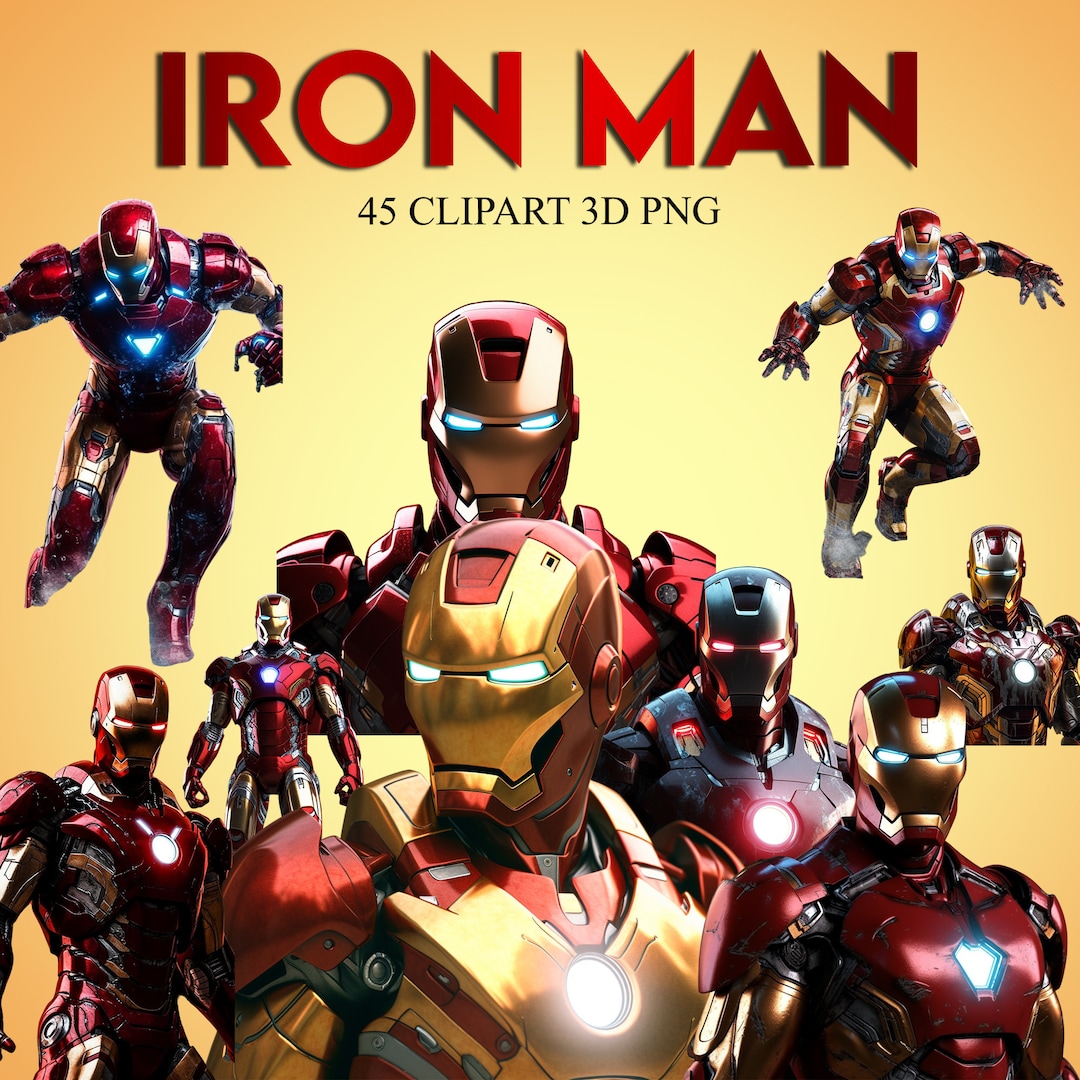 Iron Man PNG Bundle, Iron Man PNG Clipart Set, Iron Man Package ...
