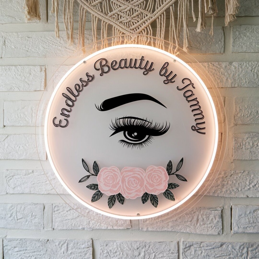 Neon Acrylic Sign, Custom Backlit Sign, Round Sign, Acrylic Wall Sign ...