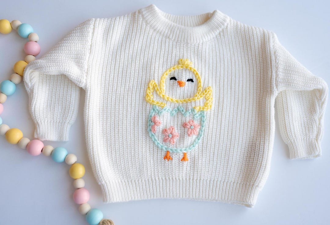Baby/toddler Easter Sweater | Custom Knit Spring Sweater | Custom Hand ...