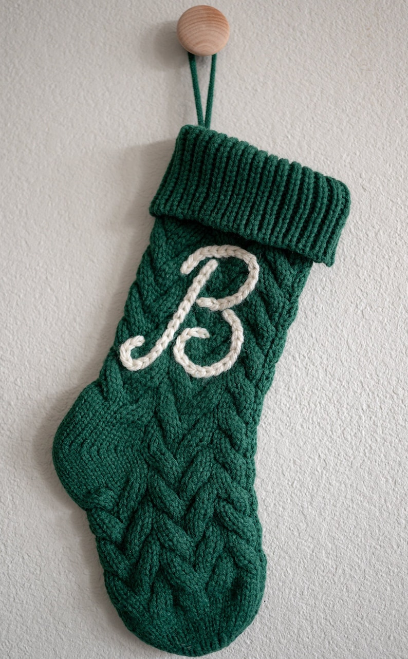 Hand Embroidered Stocking Custom Initial/name Stocking Personalized ...