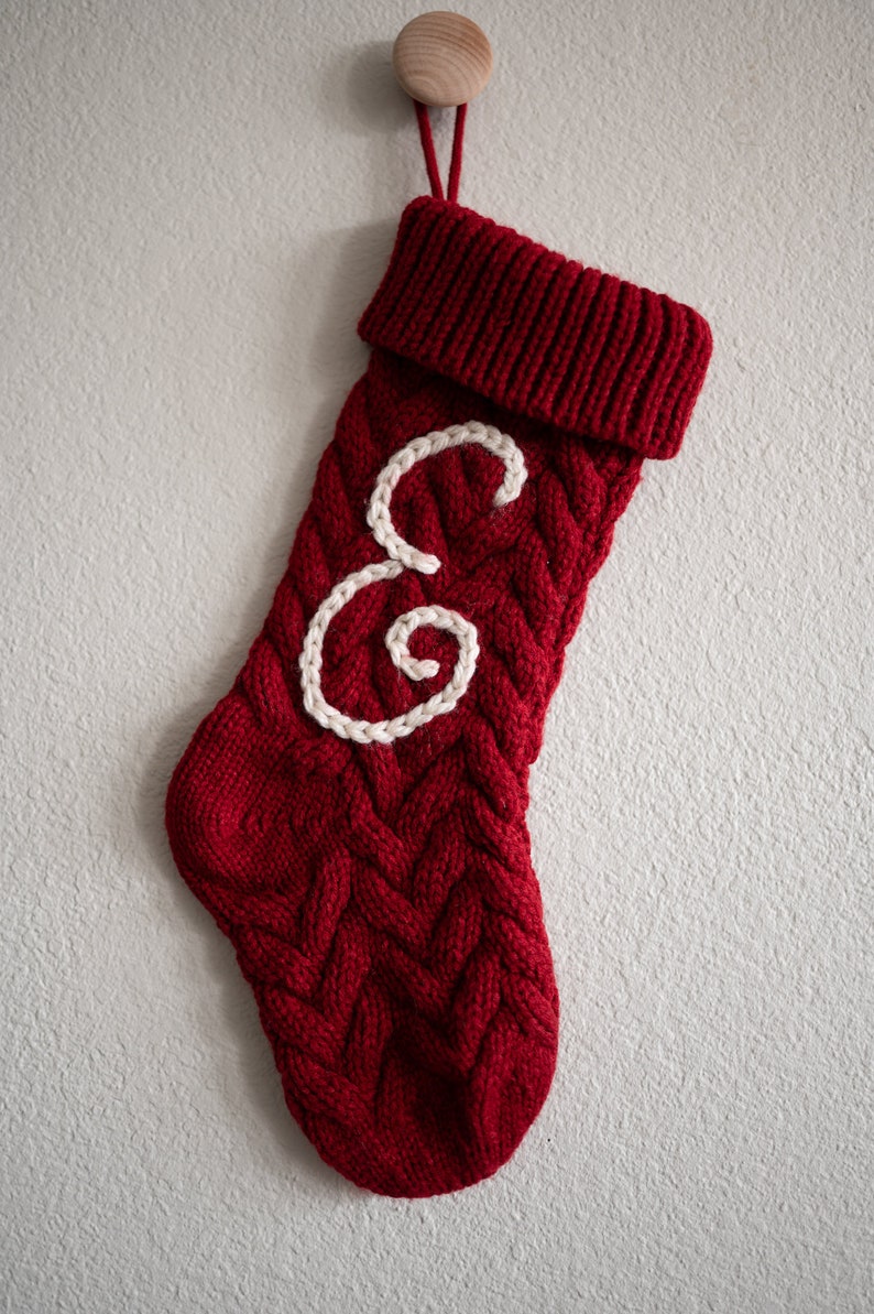 Hand Embroidered Stocking Custom Initial/name Stocking Personalized ...