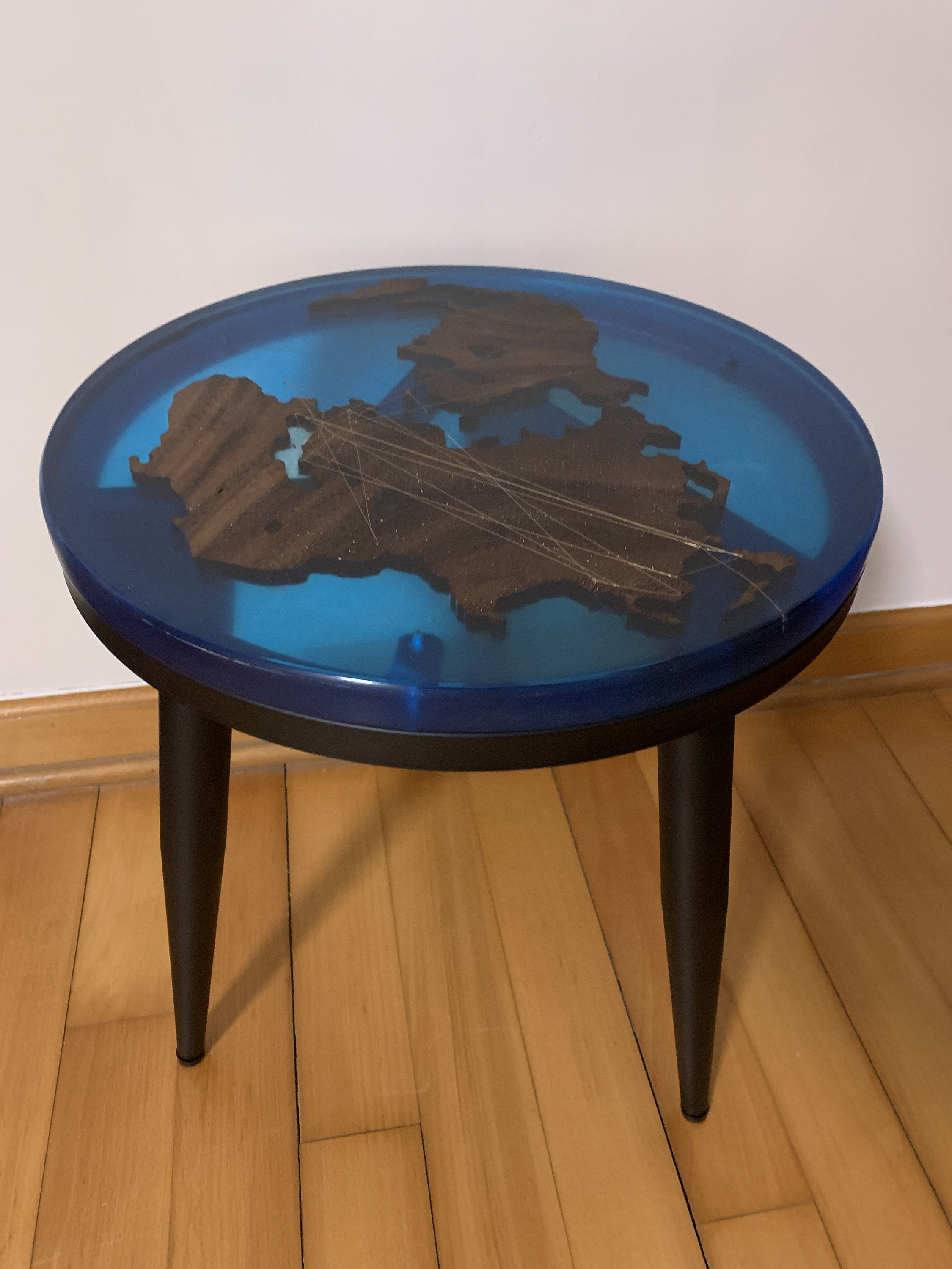 Custom Memories World Map Side Table Epoxy and Wood 40cm - Etsy