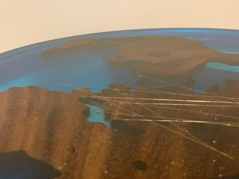 Custom Memories World Map Side Table Epoxy and Wood 40cm - Etsy