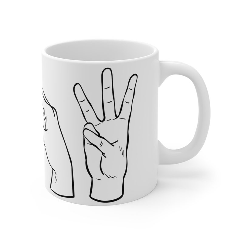Meow American Sign Language 11oz. Mug, ASL Hand Signs Animal Lover ...
