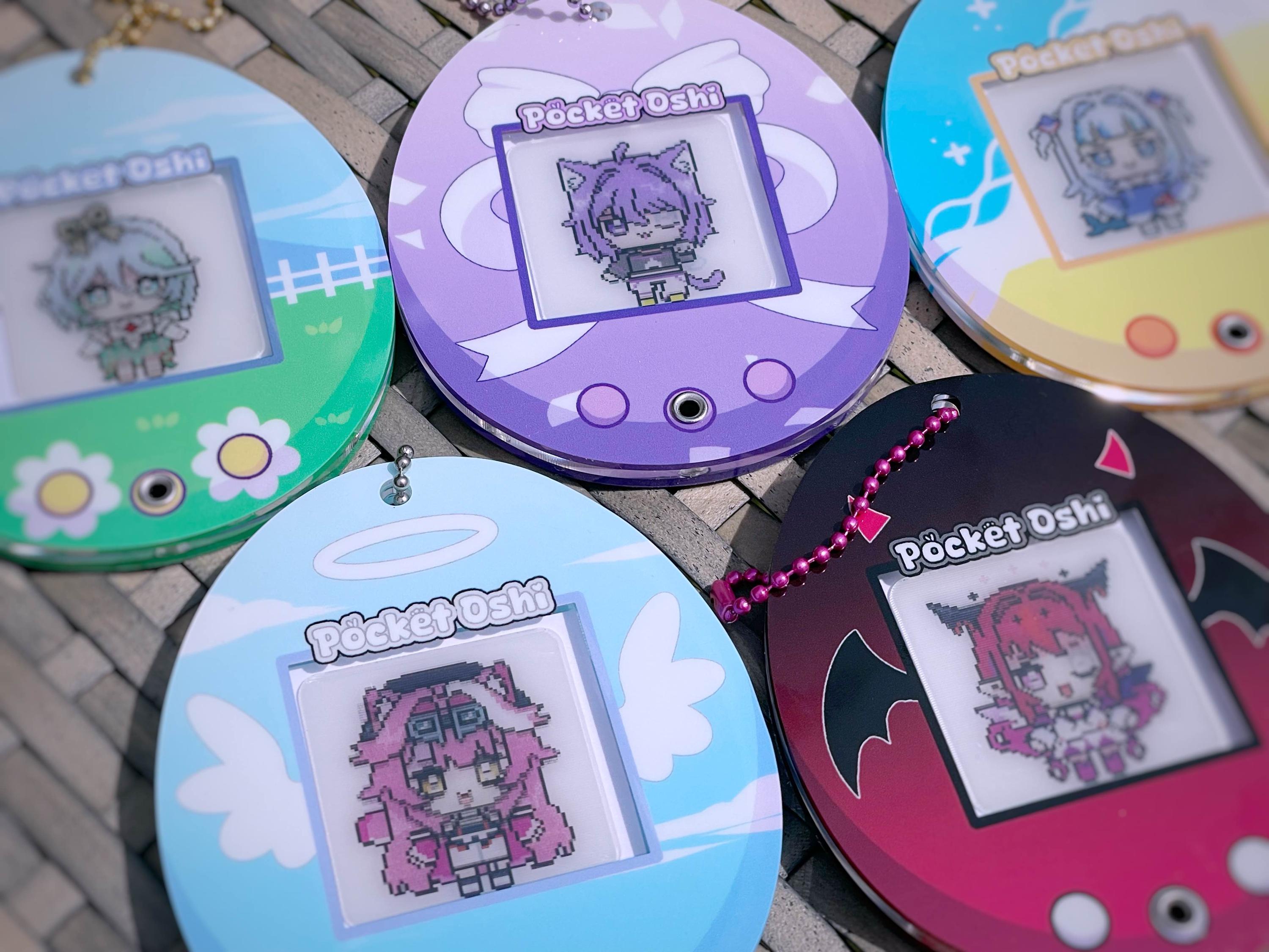 Pocket Oshi Virtual Pet Tamagotchi Inspired Hololive Keychain Charm ...