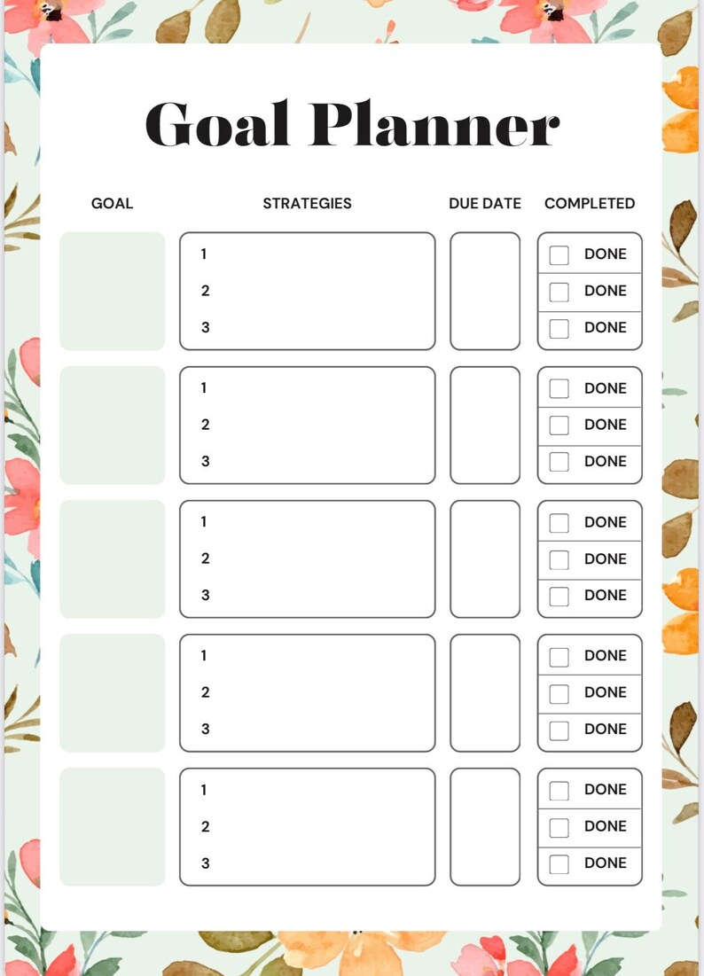 Goal Planner - Etsy