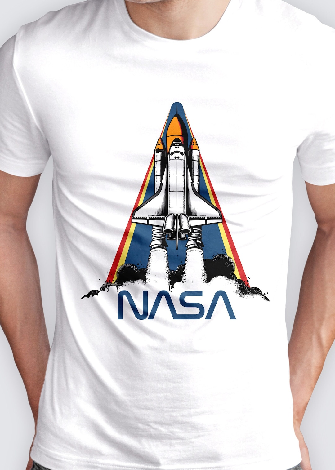 Nasa Shirt Space Shuttle Rainbow Retro Vintage. Space Shuttle T-shirt ...