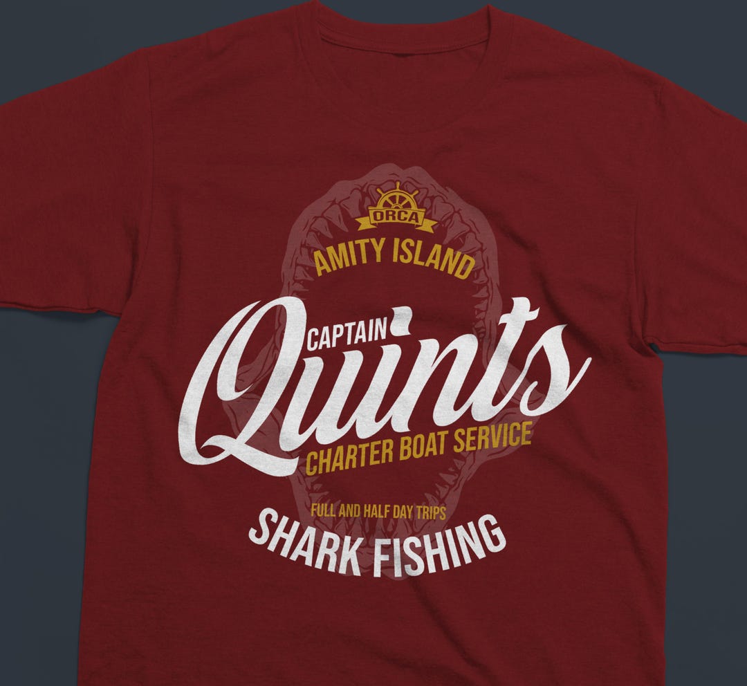 Jaws Captain Quints Shark Fishing Outdoor Adventure Horror Movie T ...