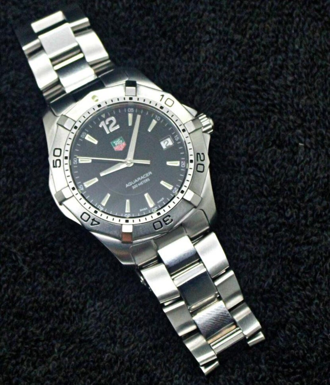 Vintage Tag Heuer Aquaracer 300M Watch WAF1110 Classic Black Dial With ...