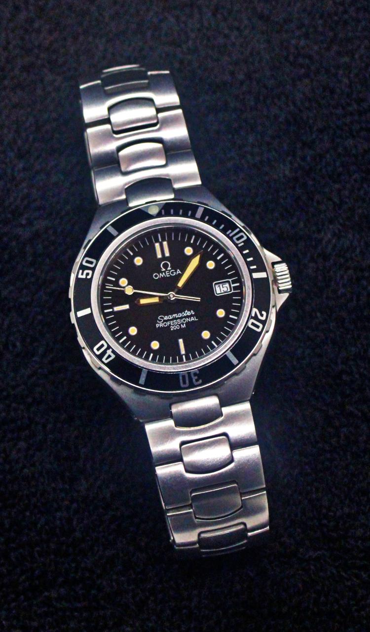 Vintage Omega Seamaster Prebond Black Professional 200m Watch Ref. 396. ...