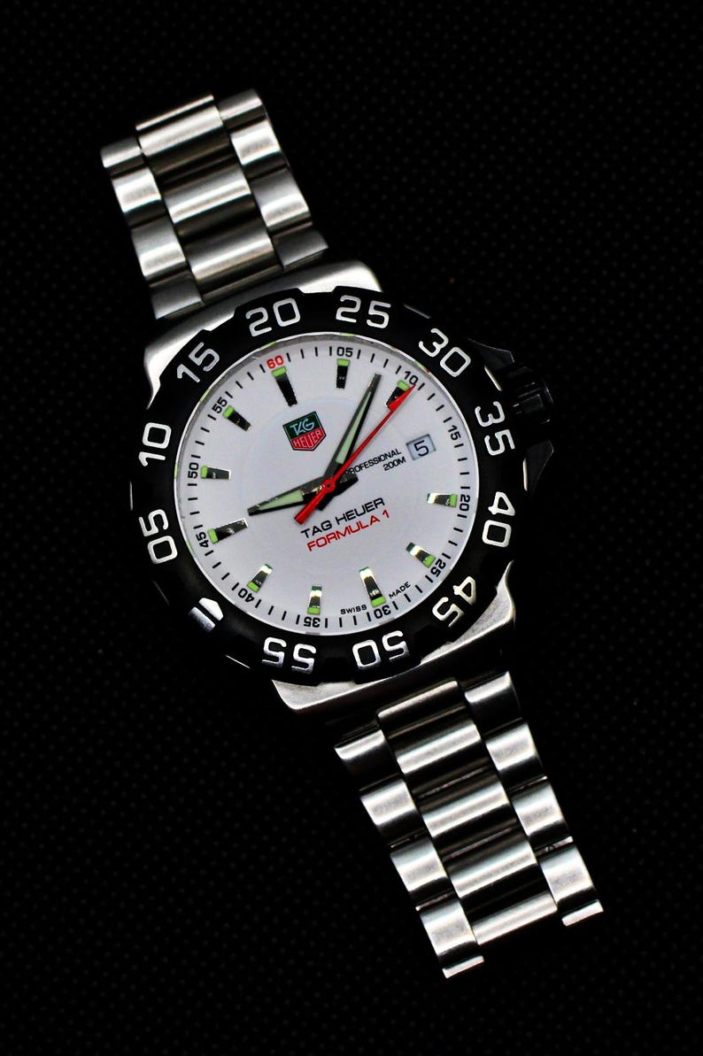 TAG Heuer Formula 1 Quartz Ref.wah1111 Professional 200m Swiss White ...