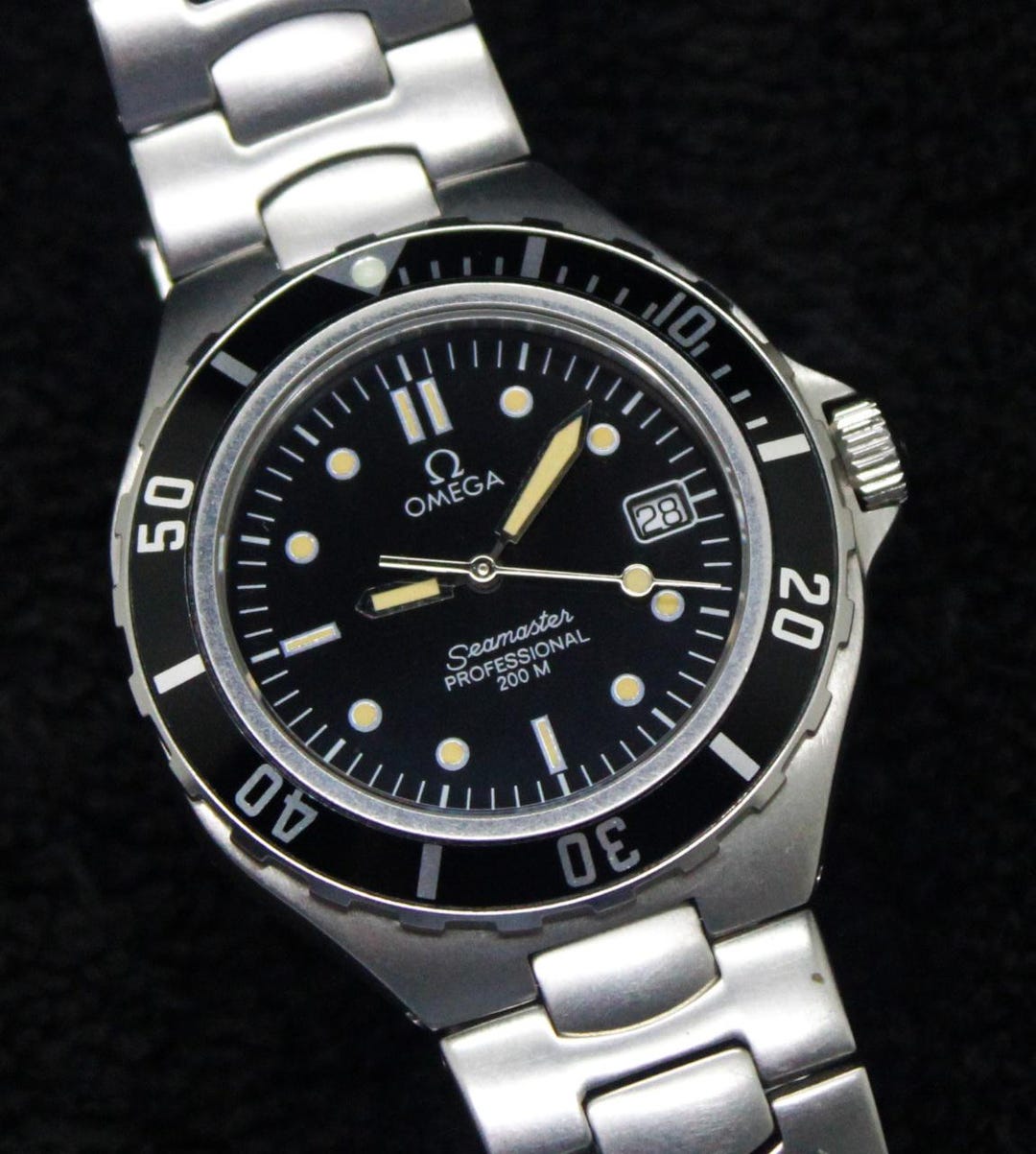 Vintage Omega Seamaster Prebond Black Professional 200m Watch Ref. 396. ...