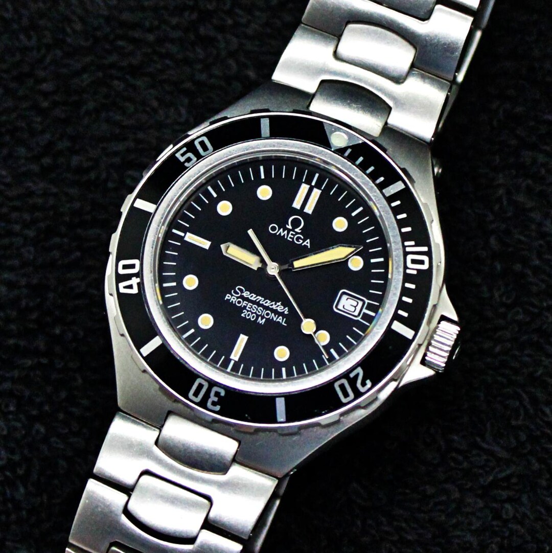 Vintage Omega Seamaster Prebond Black Professional 200m Watch Ref. 396. ...