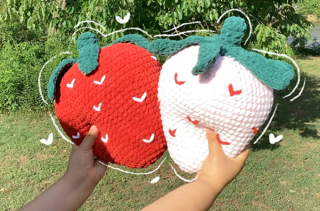 Handmade Cute Crochet Strawberry Pillow - MADE TO ORDER - Etsy