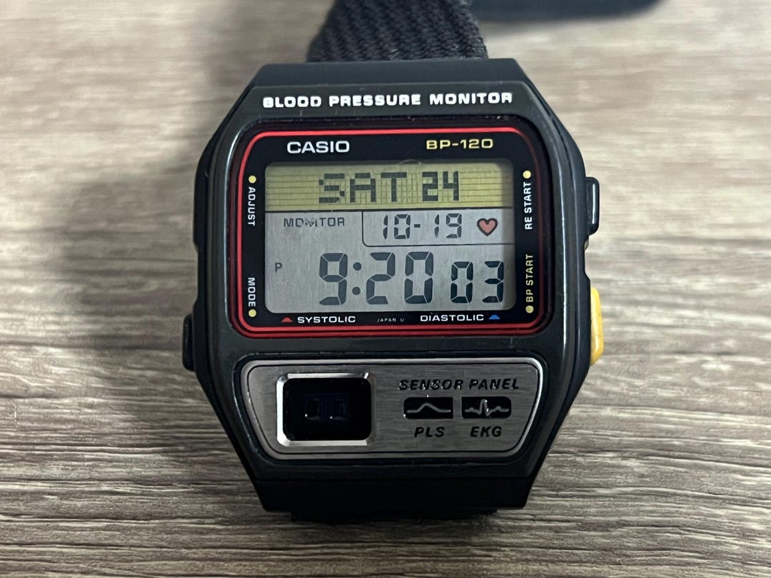 Casio BP-120 Blood Pressure Monitor Vintage Watch Digital Sensor Panel ...