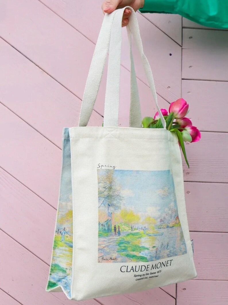 Handbag.artistic Bag.claude Monet Bag.fabric Bag.canvas Bag.tote Bag ...