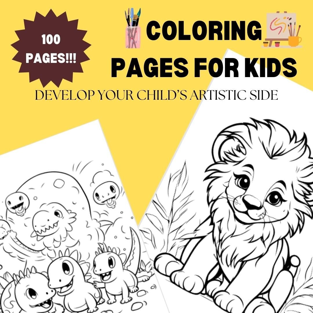 100 Coloring Pages for Kids Toddles Preschoolers Beginners ...