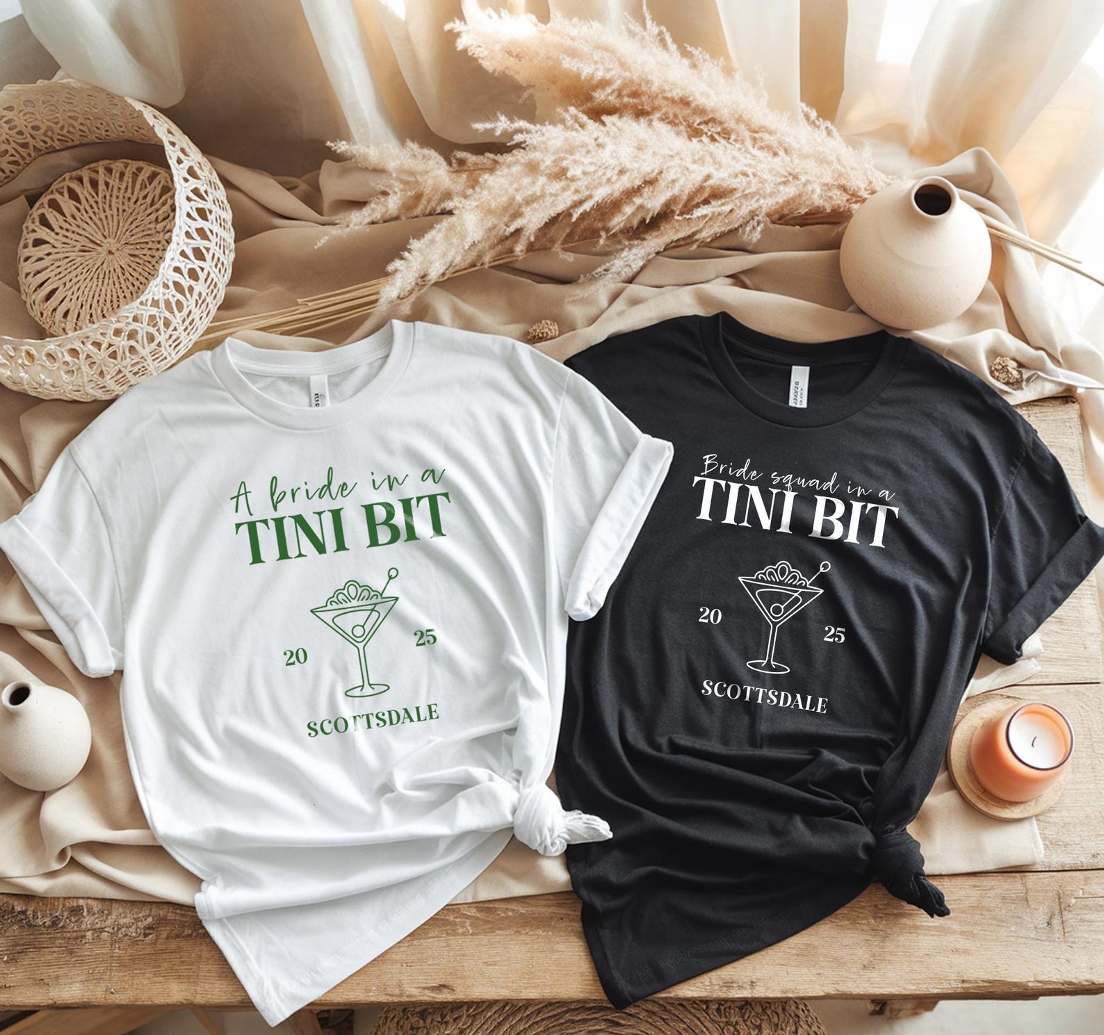 A Bride in A Tini Bit Shirt, Custom Bachelorette Party Shirt ...