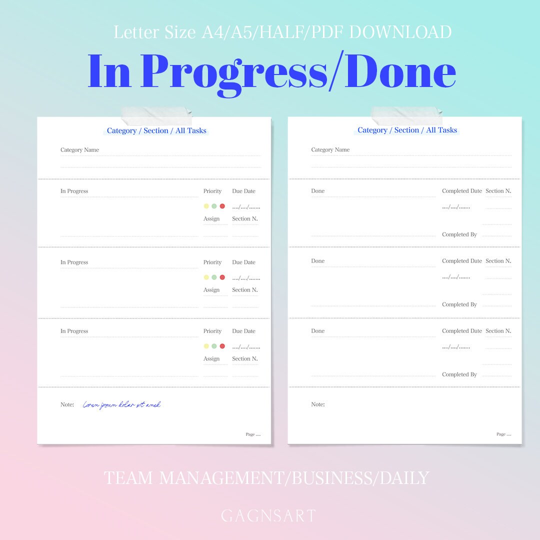 Project Planner Printable, Project Management, Task Tracker, Business ...