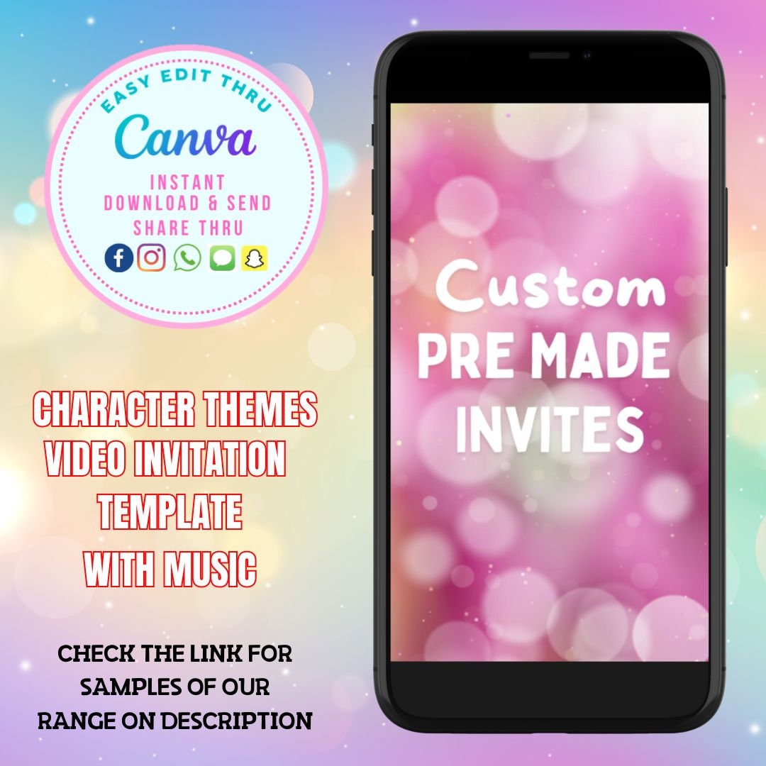 Custom Video Invitation for Any Party Character Animated Invitation ...
