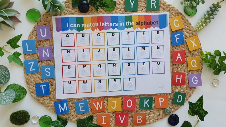 Alphabet Busy Book Printable for Toddlers, Rainbow Matching Puzzle ...
