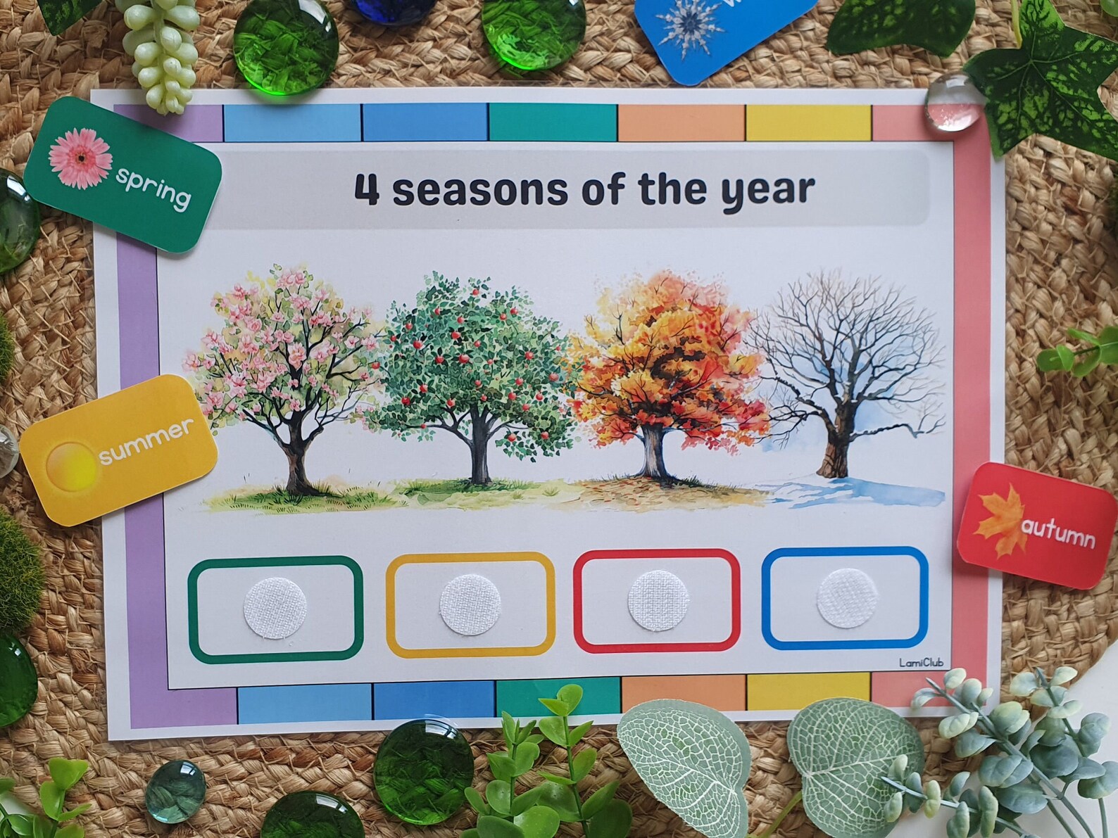 4 Seasons Matching Game, Montessori Printable Preschool, Morning Time ...