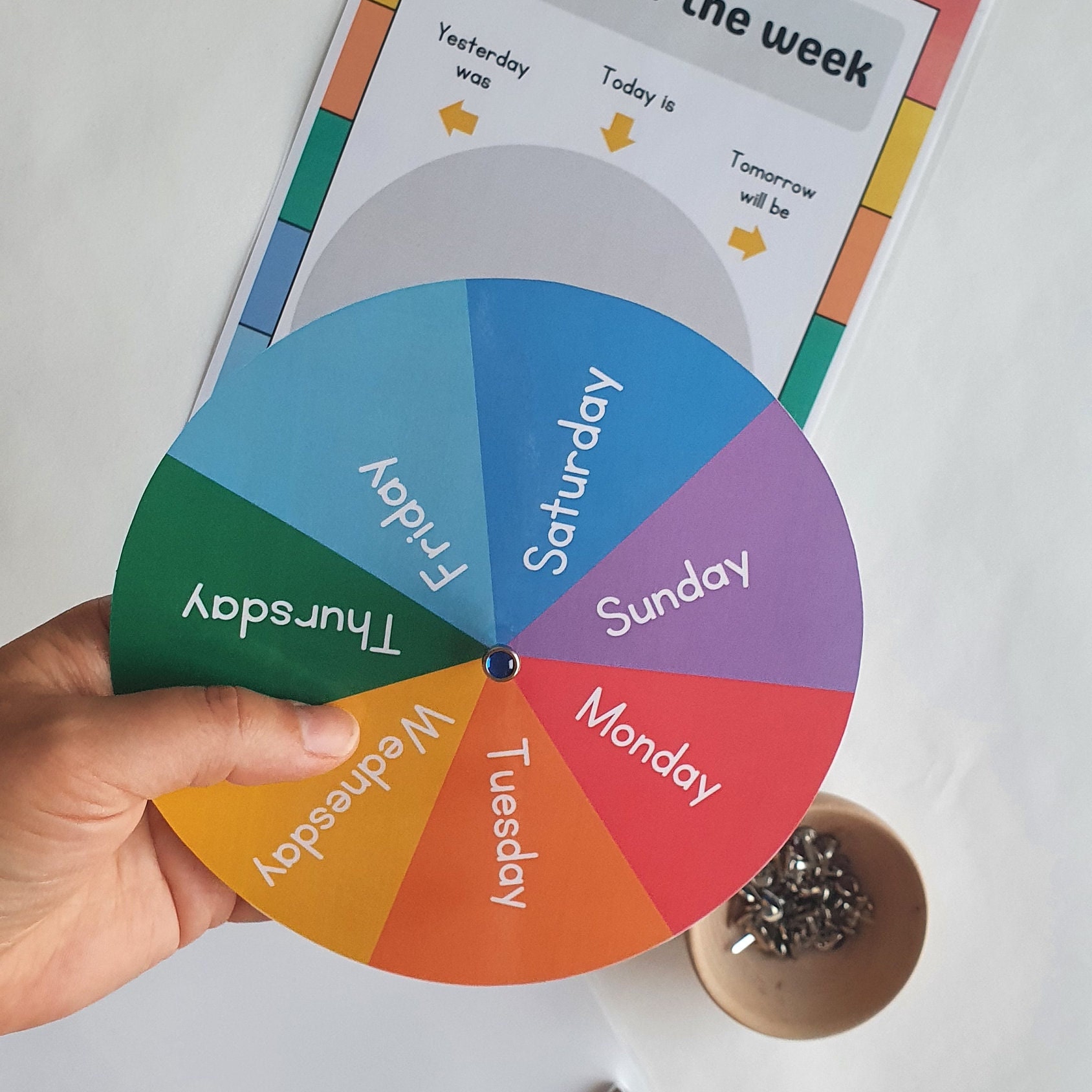 Wheel 7 Days of the Week & Tracing Worksheet, Toddler Activities ...