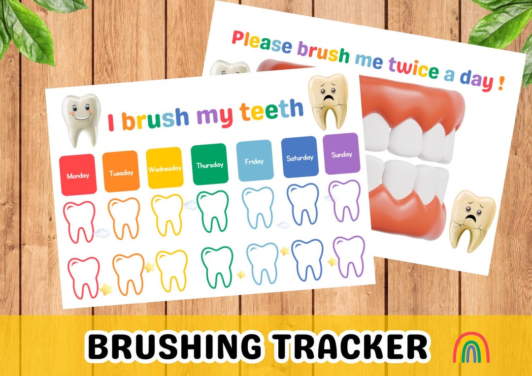 Teeth Brushing Chart for Toddler, Dental Care Activity, Busy Book Pages ...